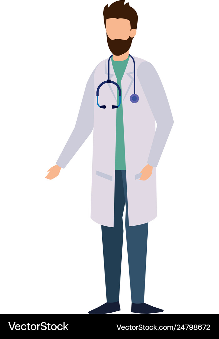 Professional doctor with stethoscope character Vector Image