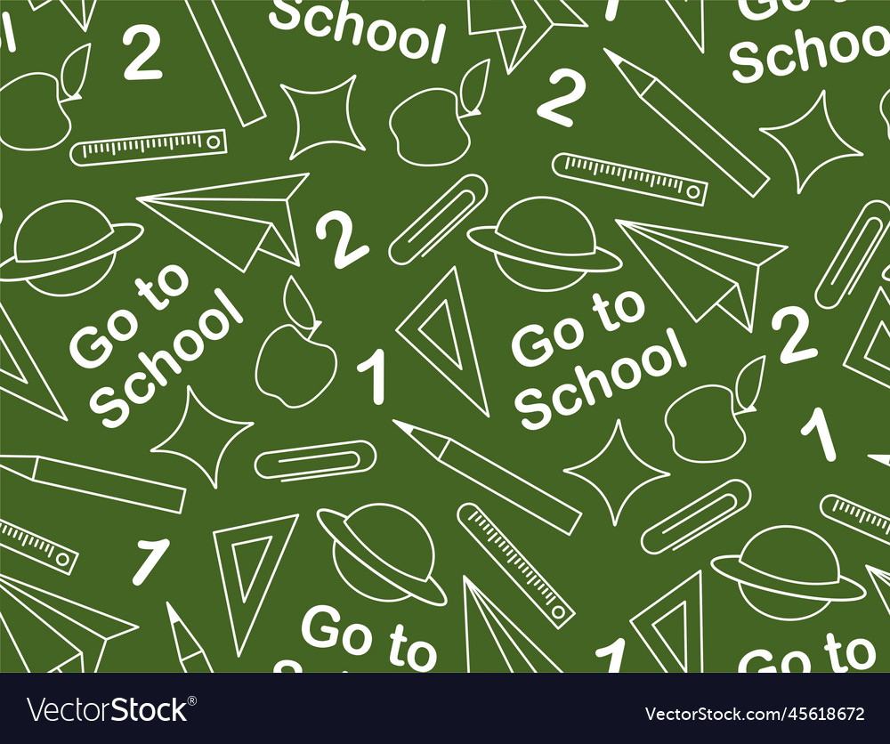 School line seamless pattern Royalty Free Vector Image
