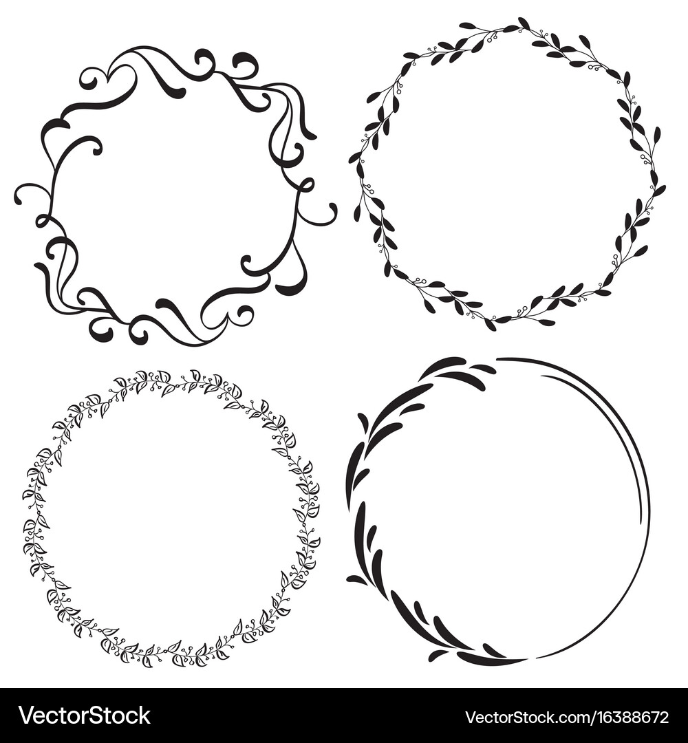 Set of decorative frame and borders art Royalty Free Vector