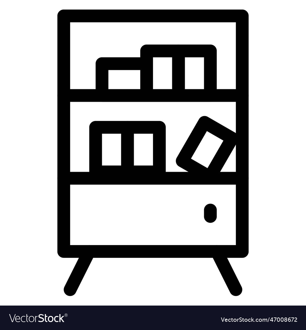 Wooden shelf or cabinet for storing books Vector Image