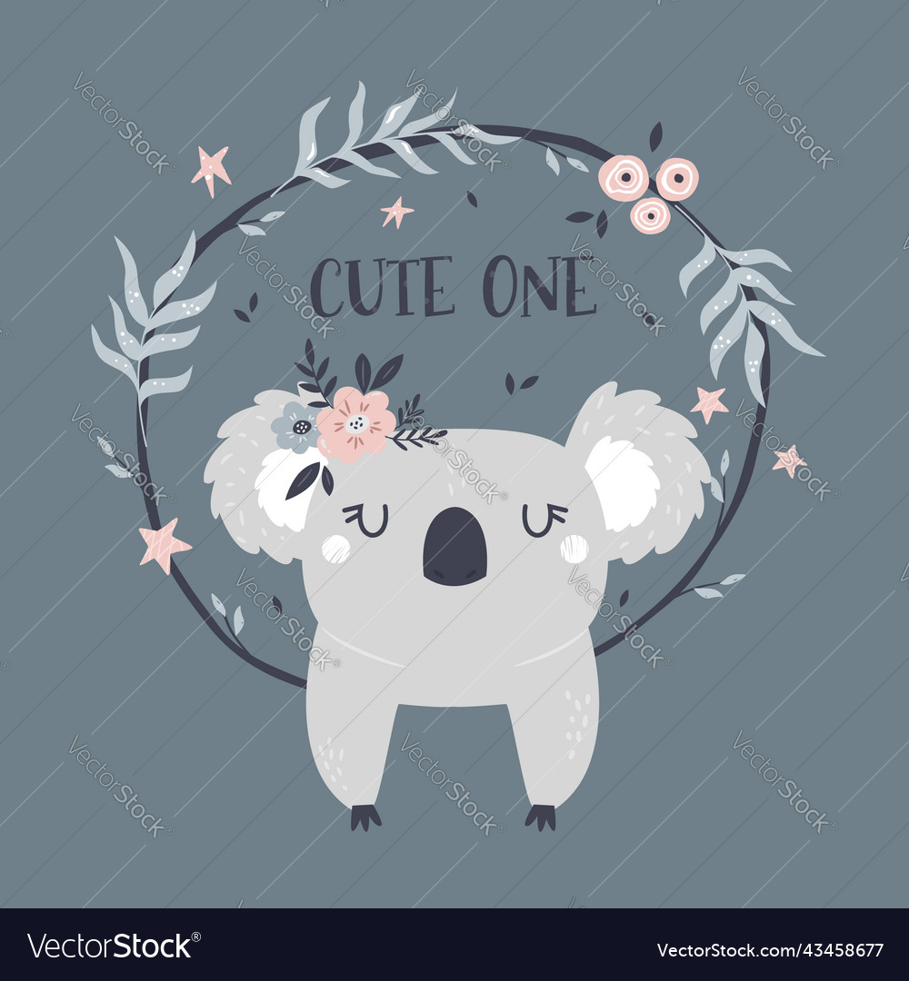 A cute koala and frame Royalty Free Vector Image
