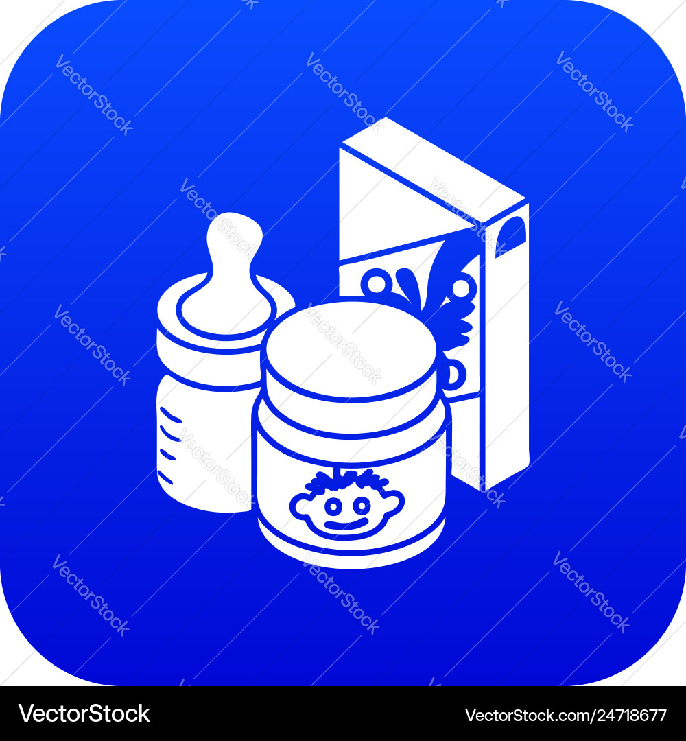 Baby food icon blue Royalty Free Vector Image - VectorStock
