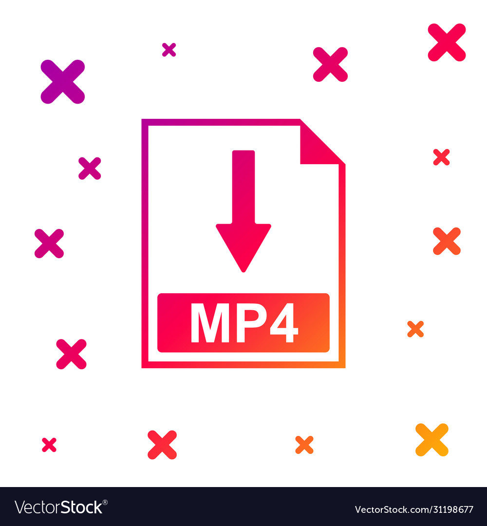 Color mp4 file document icon download mp4 button Vector Image Color mp4 file document icon download mp4 button Vector Image