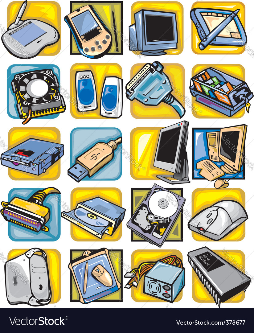 Computer equipment Royalty Free Vector Image - VectorStock