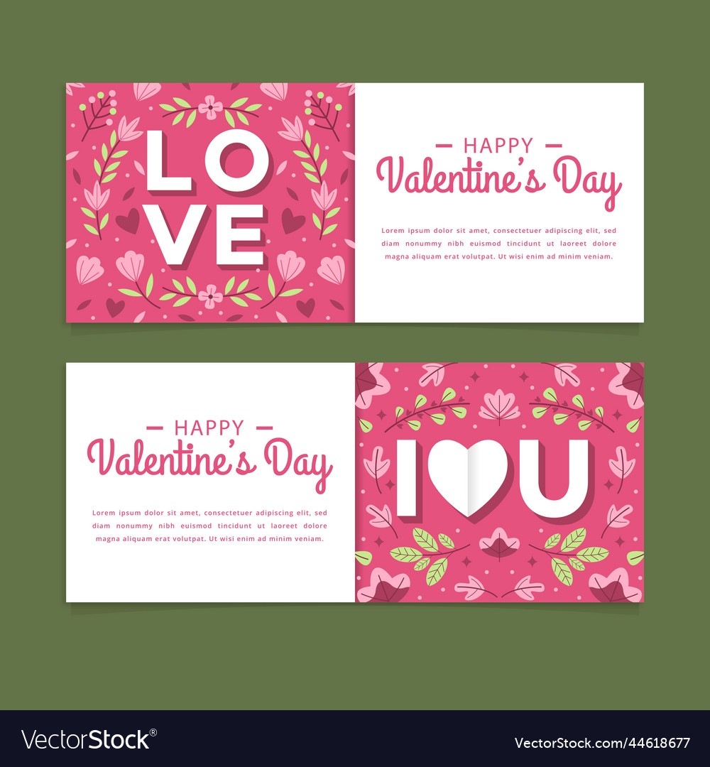 Cute valentine day card template design Royalty Free Vector