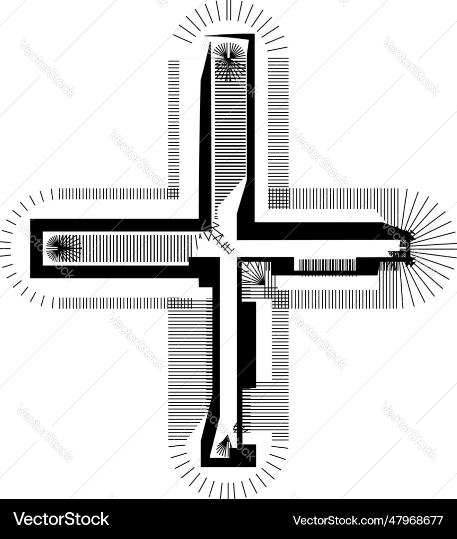 Modern abstract striped design symbol with lines Vector Image