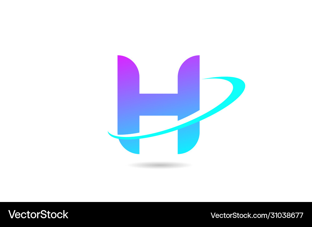 Pink blue h alphabet letter logo icon design Vector Image
