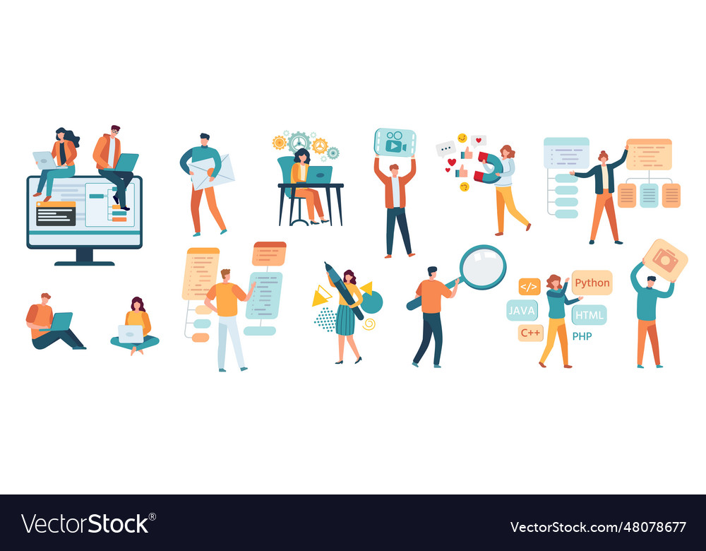 Programmers developers and designers it Royalty Free Vector