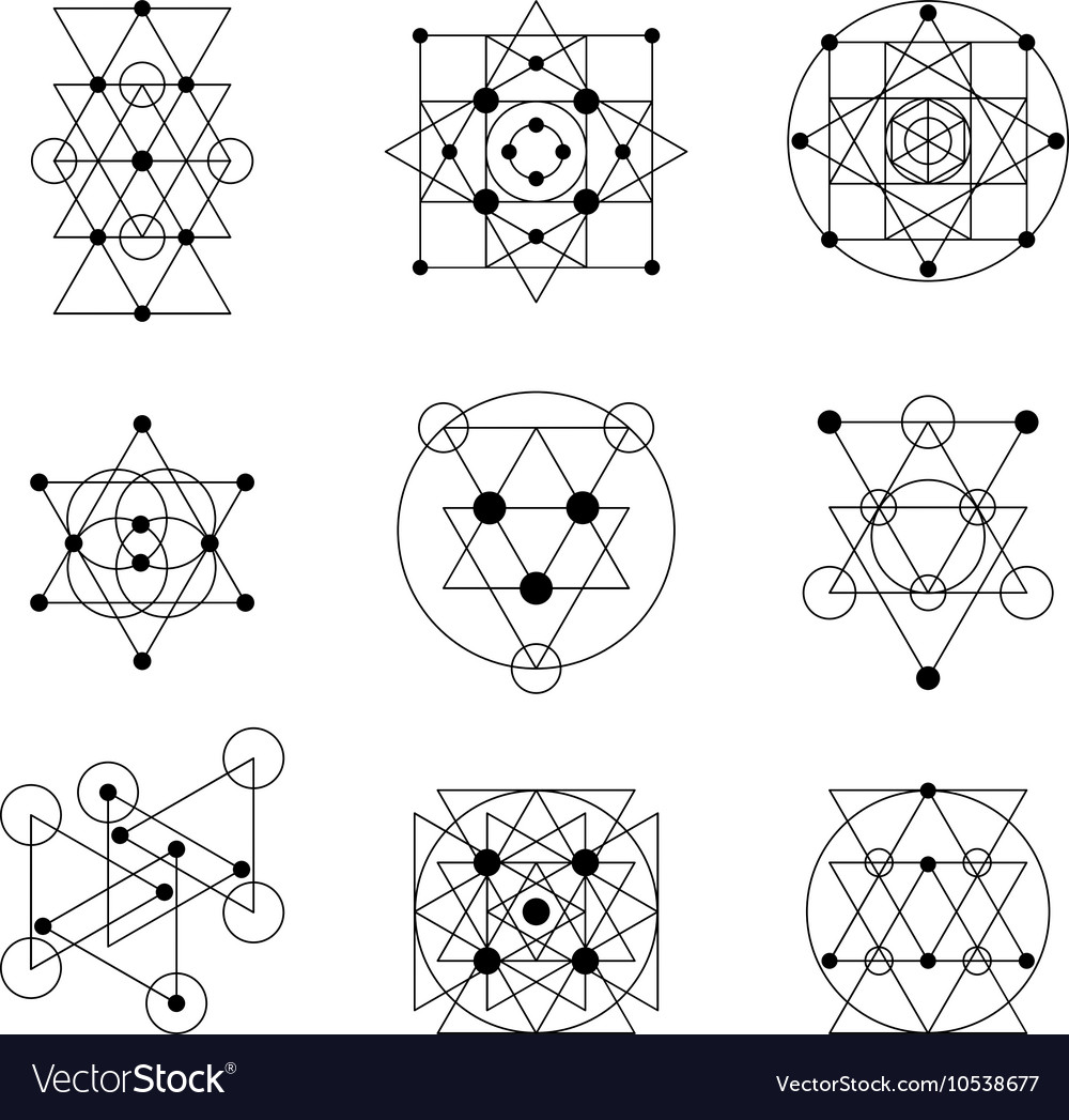 Sacred geometry elements Royalty Free Vector Image