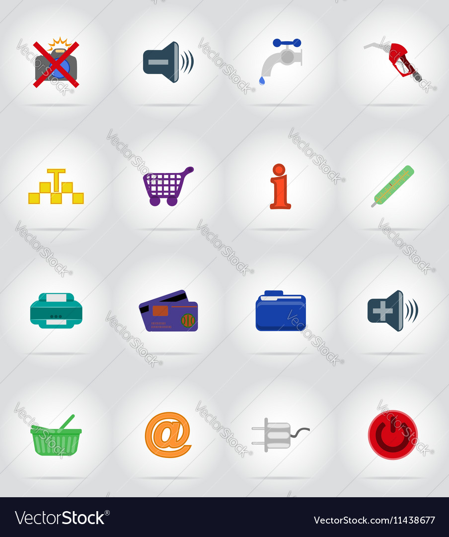 Service Icons - Flat Style Royalty Free Vector Image