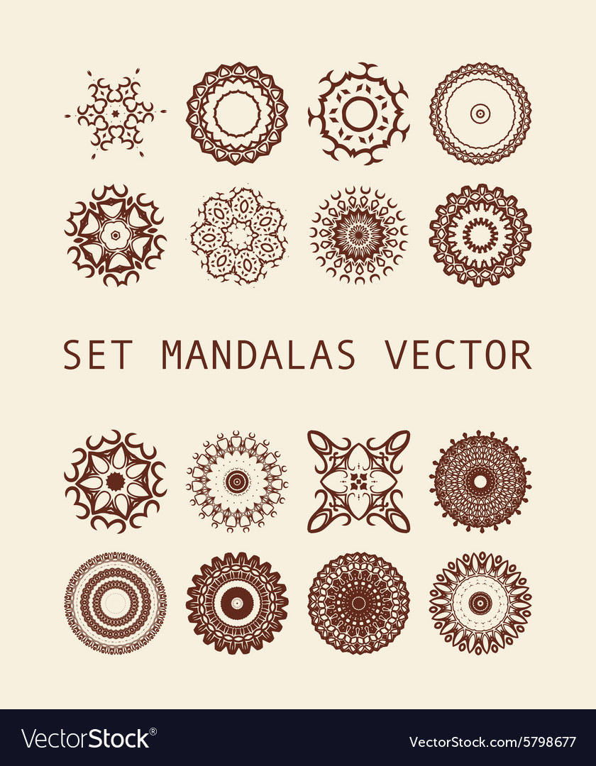 Set mandalas Royalty Free Vector Image - VectorStock