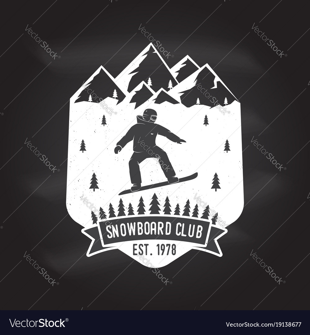Snowboard club concept Royalty Free Vector Image