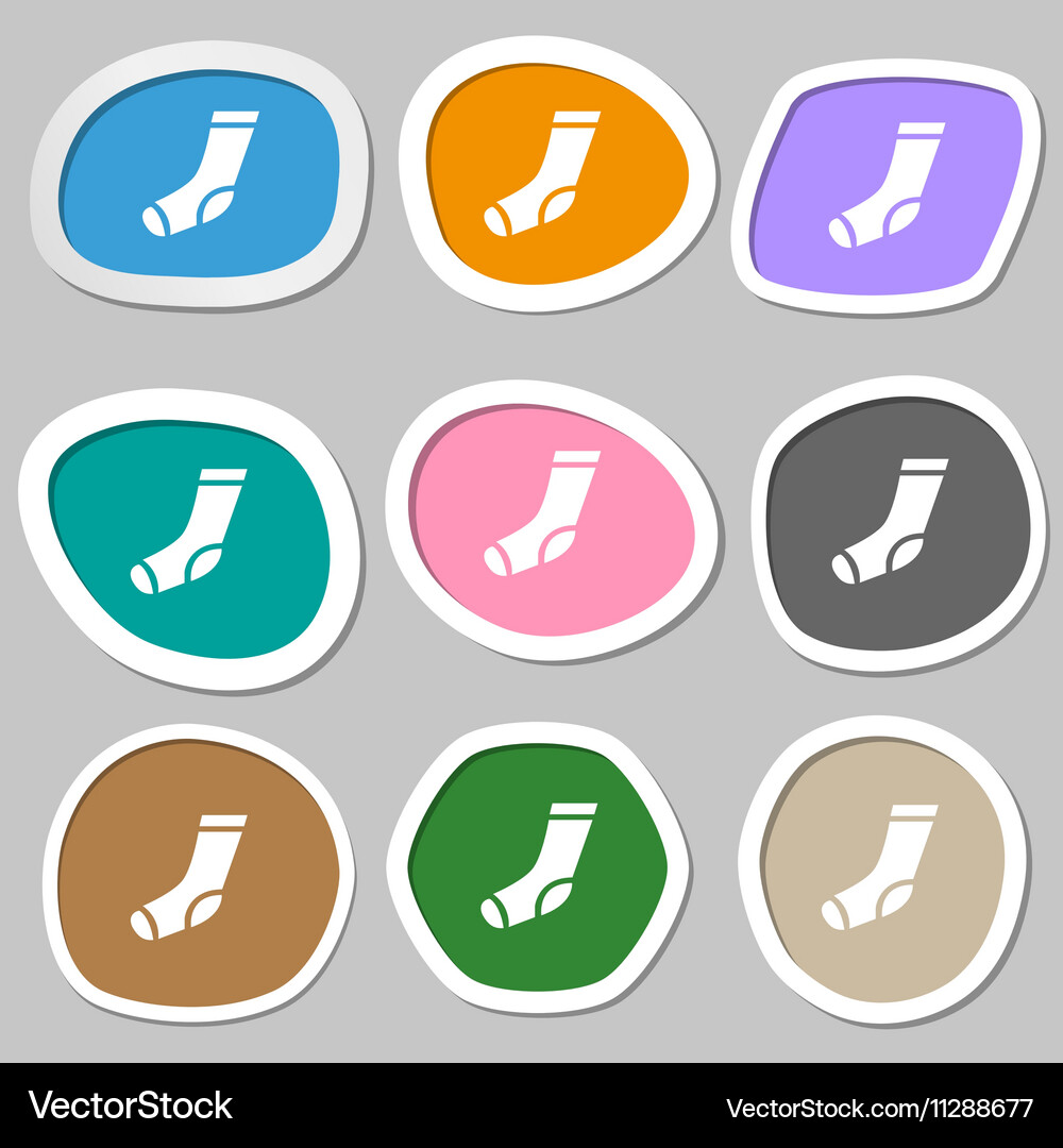 Socks icon symbols multicolored paper stickers Vector Image