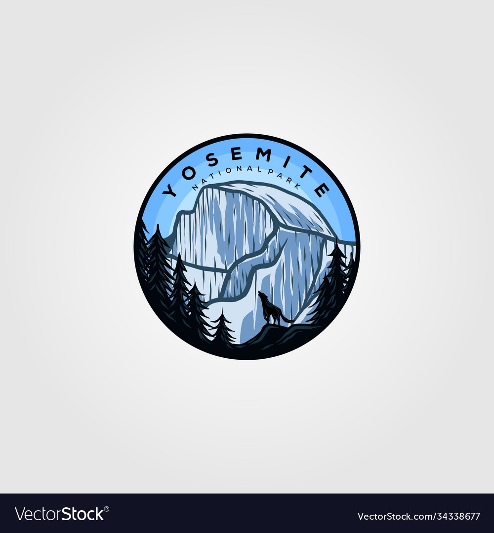 Yosemite Logo Badge Vintage Design Royalty Free Vector Image