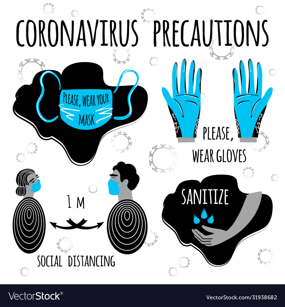 Coronavirus precaution tips Royalty Free Vector Image