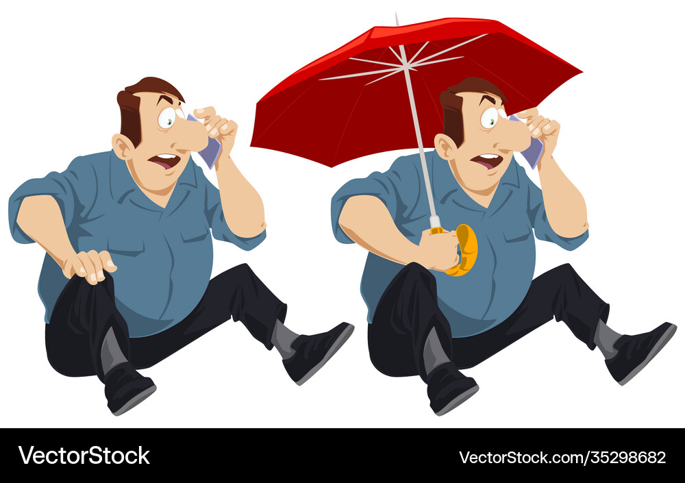 Fat businessman talking on smartphone Royalty Free Vector