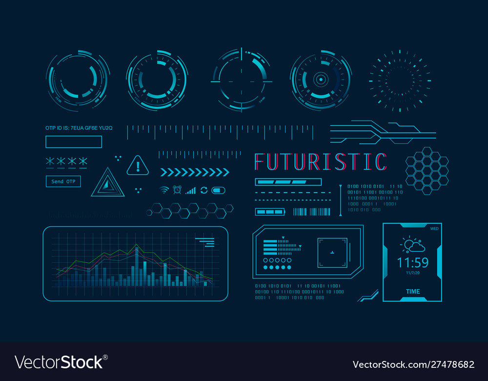 Futuristic hud ui for app user interface hud and Vector Image