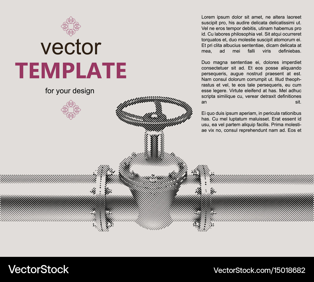Gas pipes valve connection flayer Royalty Free Vector Image