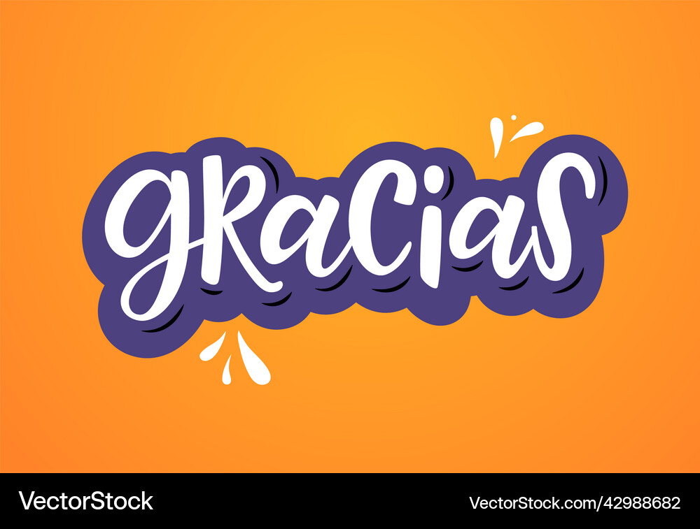 Gracias calligraphy spanish text lettering Vector Image
