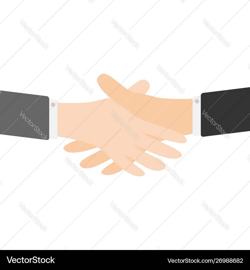 Handshake icon two businessman hands arms Vector Image