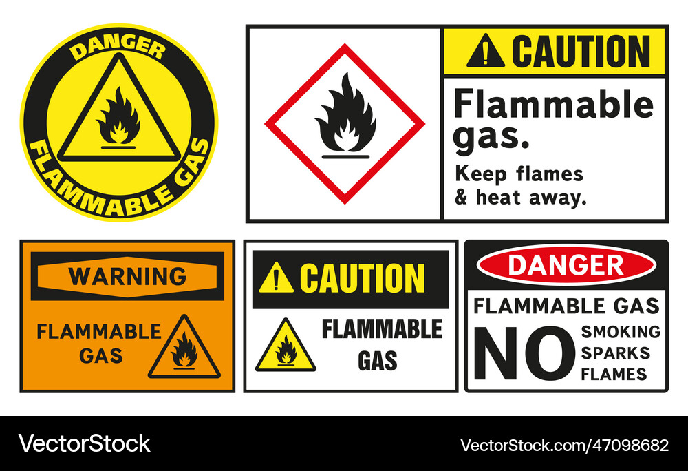 Hazardous combustible materials hazard pictograms Vector Image