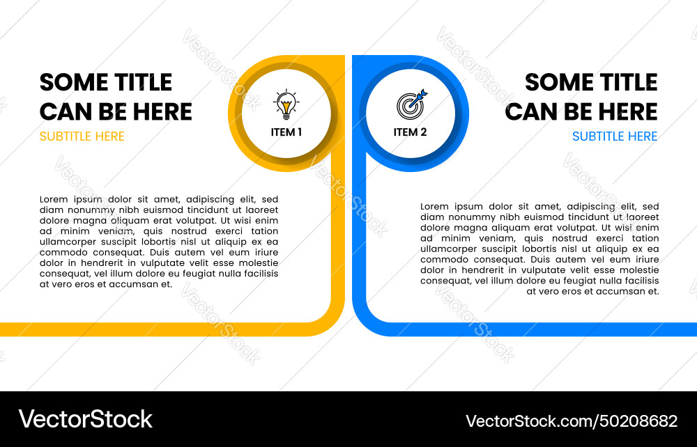 Infographic template 2 items with icons and space Vector Image