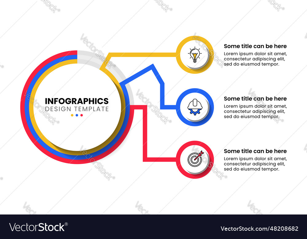 Infographic template 3 connected circles Vector Image Infographic template 3 connected circles Vector Image