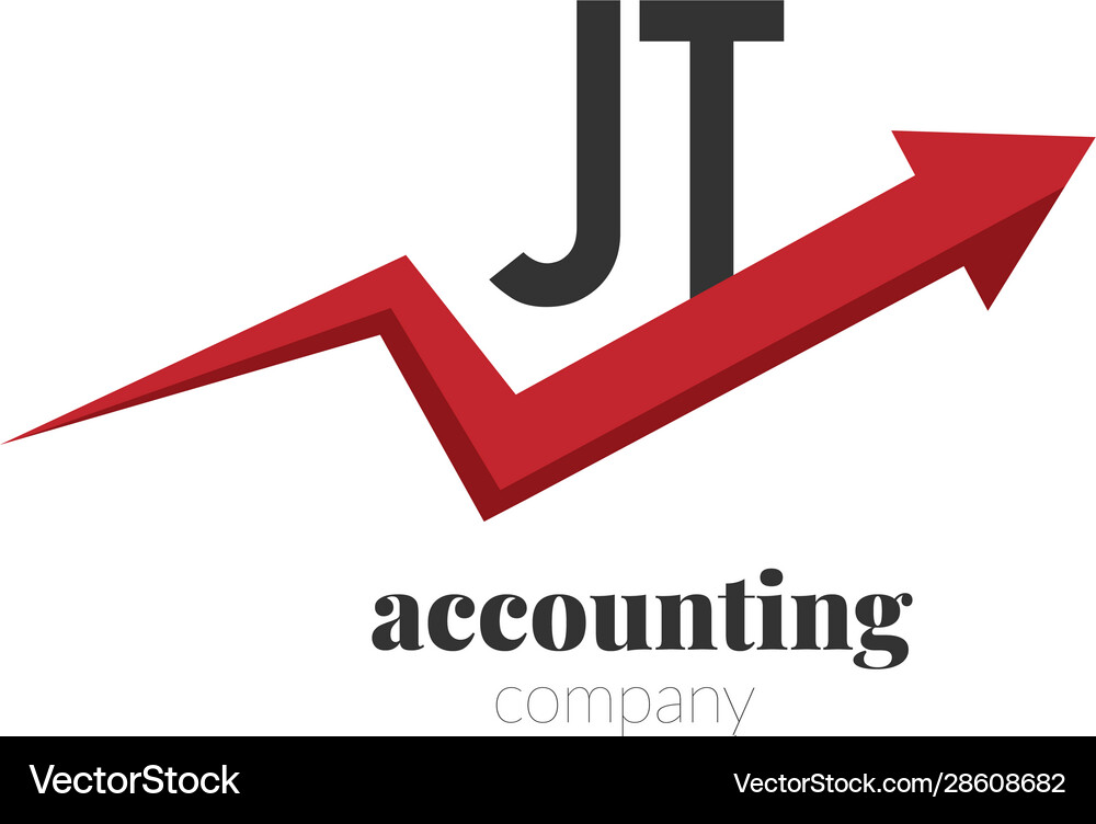 Initial letter jt creative finance - money Vector Image
