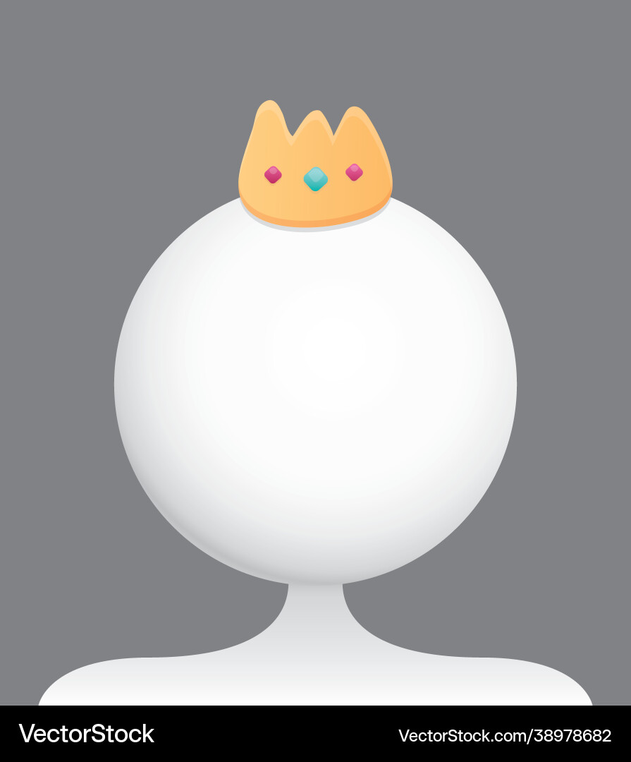Profile picture with a crown placeholder Vector Image