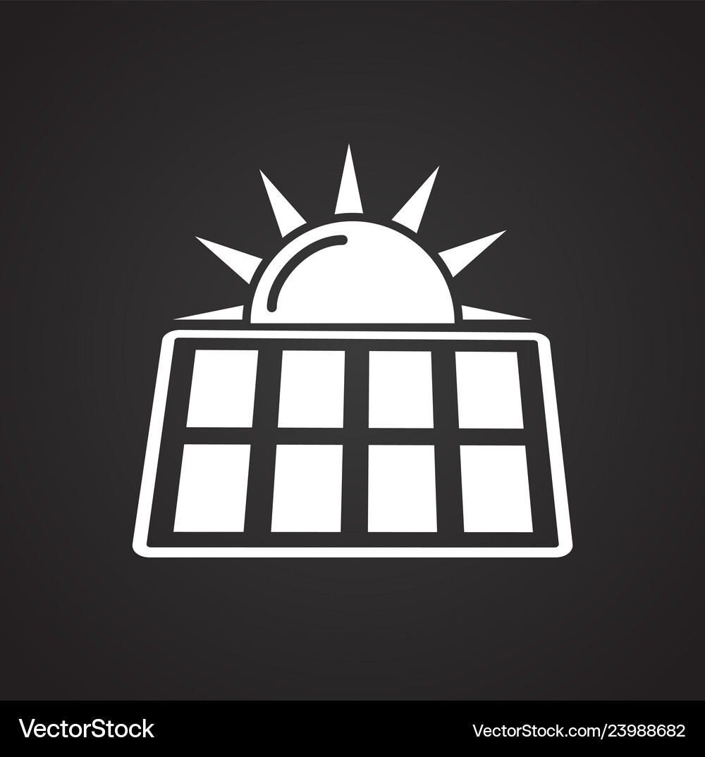 Solar battery icon on black background for graphic