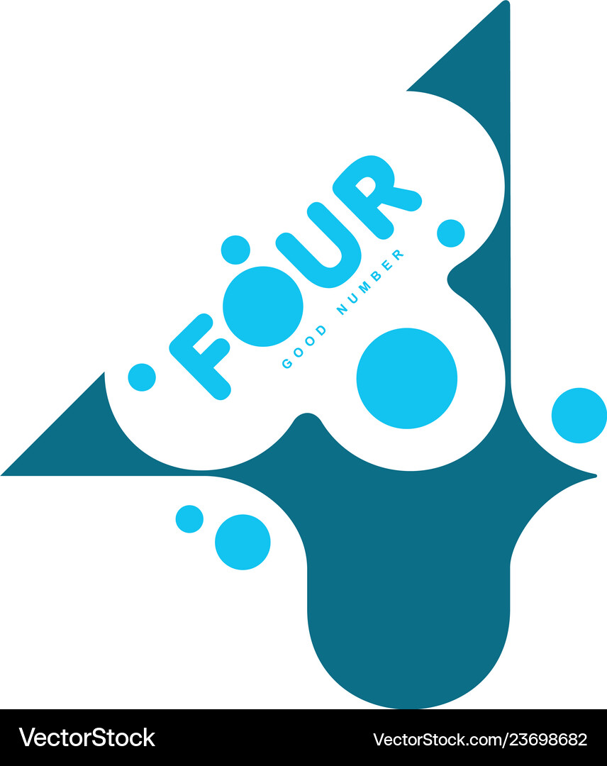 Two colors graphic number four logo templates Vector Image