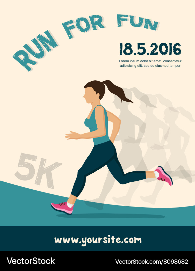 Woman running jogging - colorful Royalty Free Vector Image