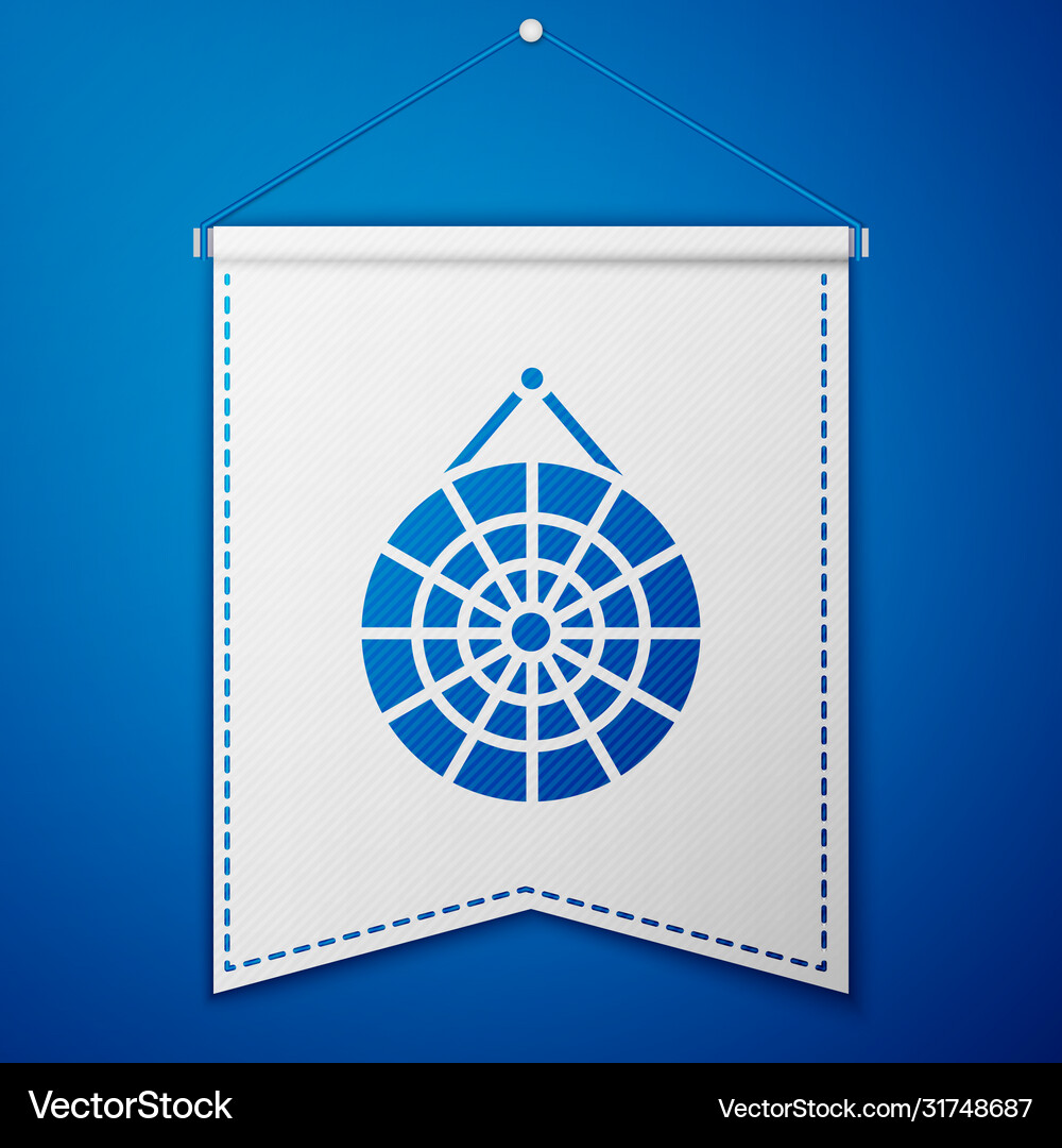 Blue classic dart board and arrow icon isolated Vector Image