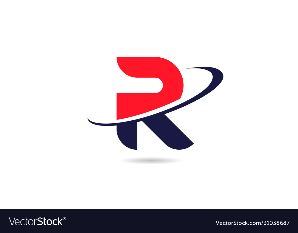 Bold R Letter Logo - Red and Blue Royalty Free Vector Image