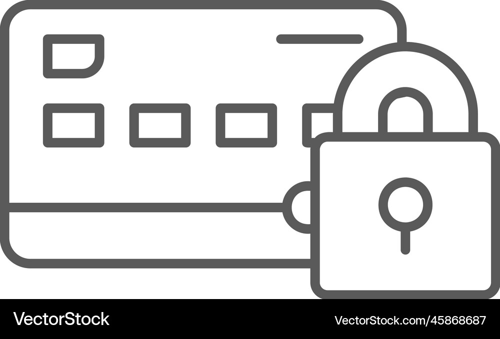 Credit card with lock secure payments secured – Royalty-Free Vector ...