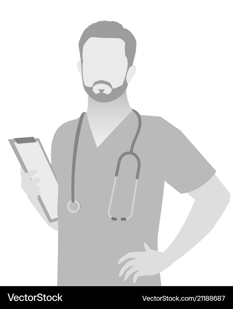 Default placeholder doctor half-length portrait Vector Image