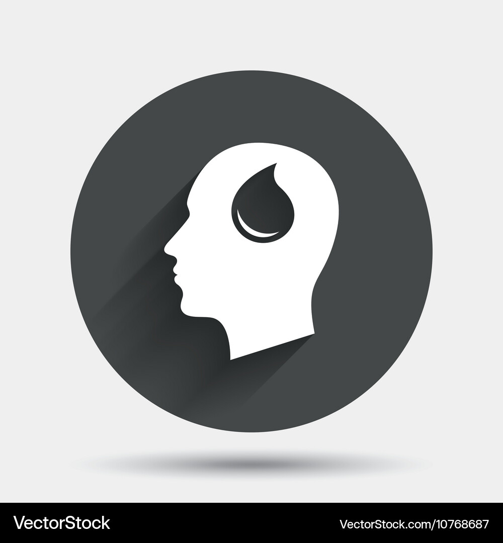Head with drop sign icon male human Royalty Free Vector