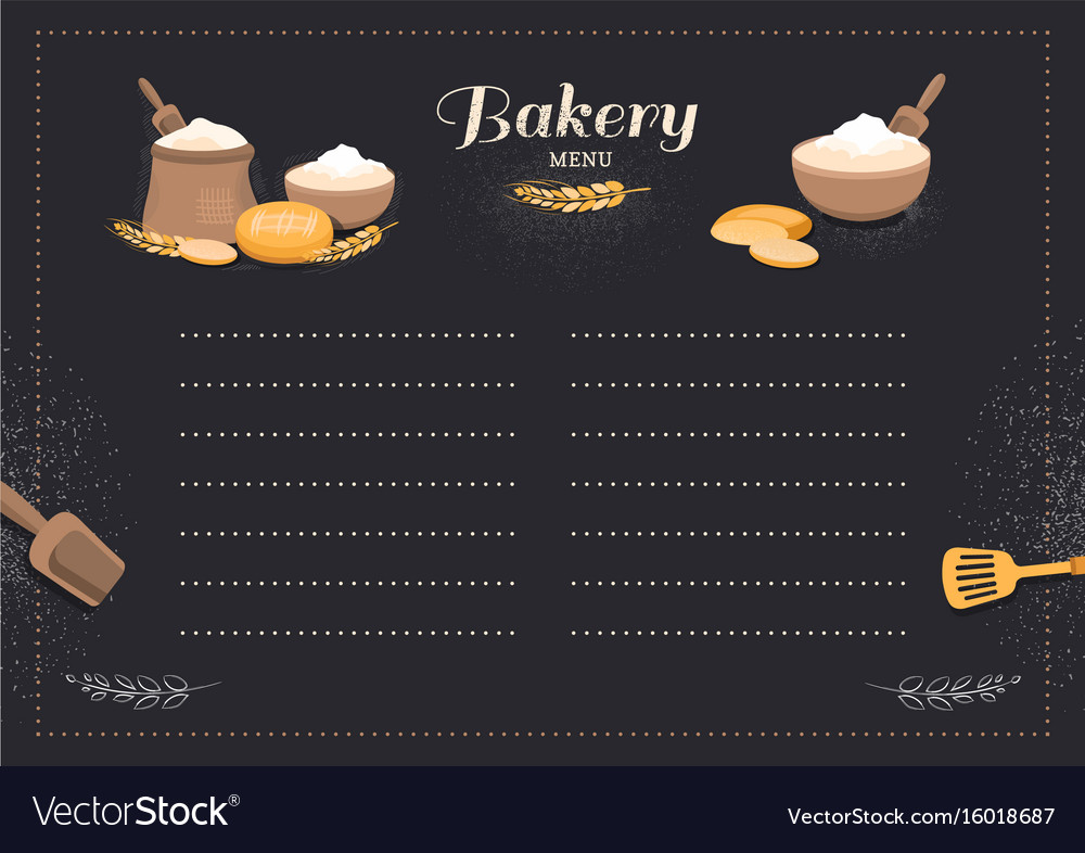 Menu Template Cafe Bakery Royalty Free Vector Image