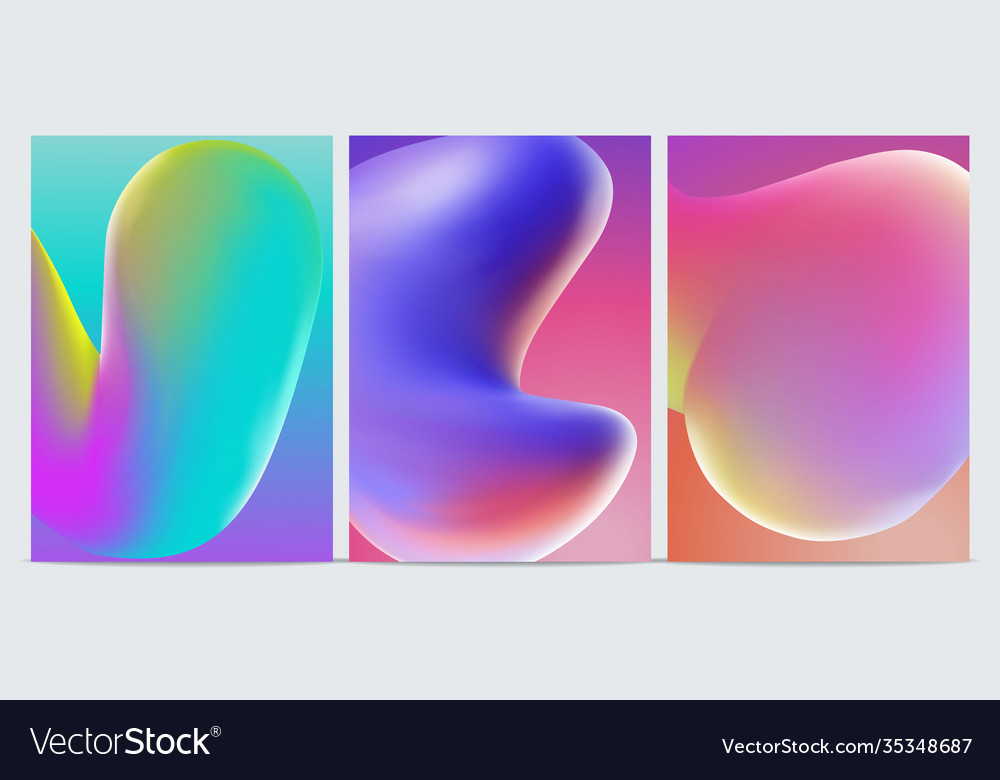 Modern abstract covers set cool gradient shapes Vector Image