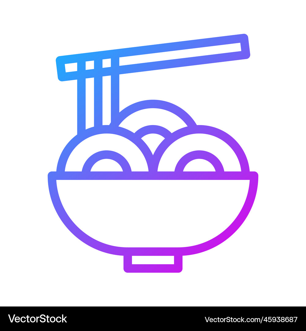 Noodle icon gradient purple style chinese new Vector Image