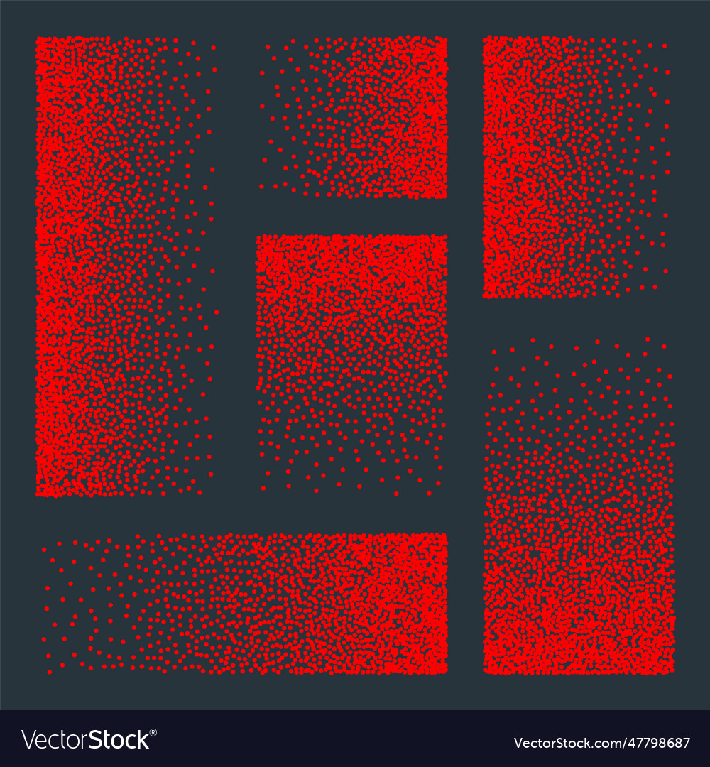 Stipple pattern red dotted rectangular design Vector Image