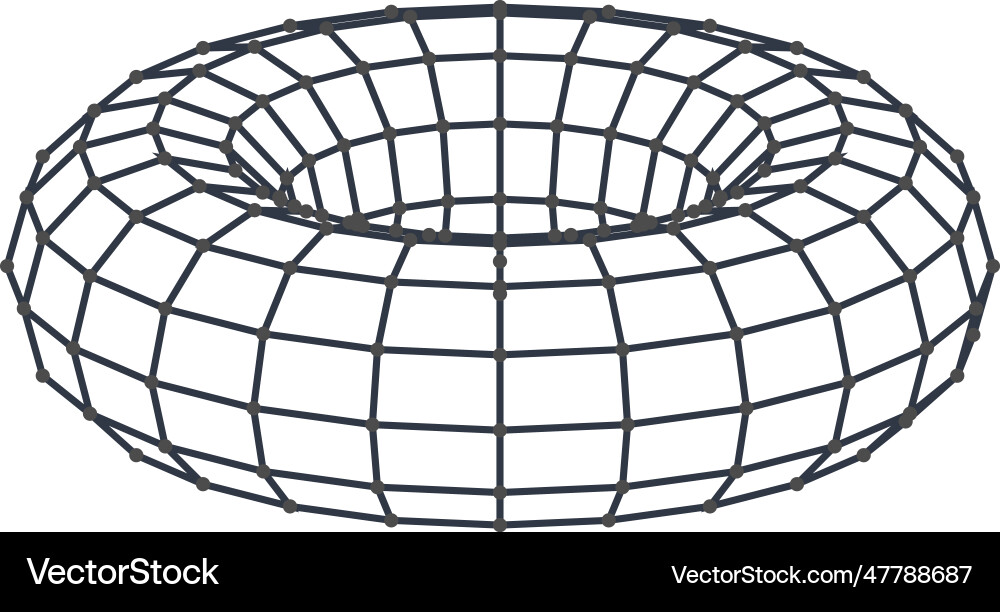 Torus tech chain link geometric background big Vector Image