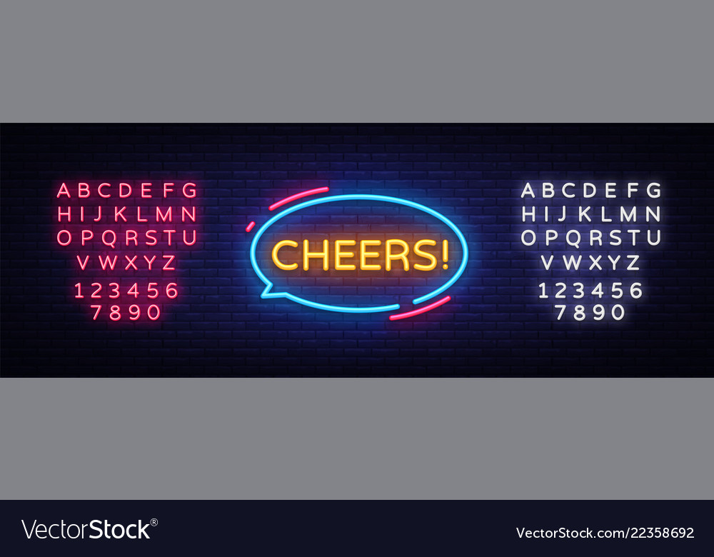 Cheers neon text neon sign design Royalty Free Vector Image Cheers neon text neon sign design Royalty Free Vector Image