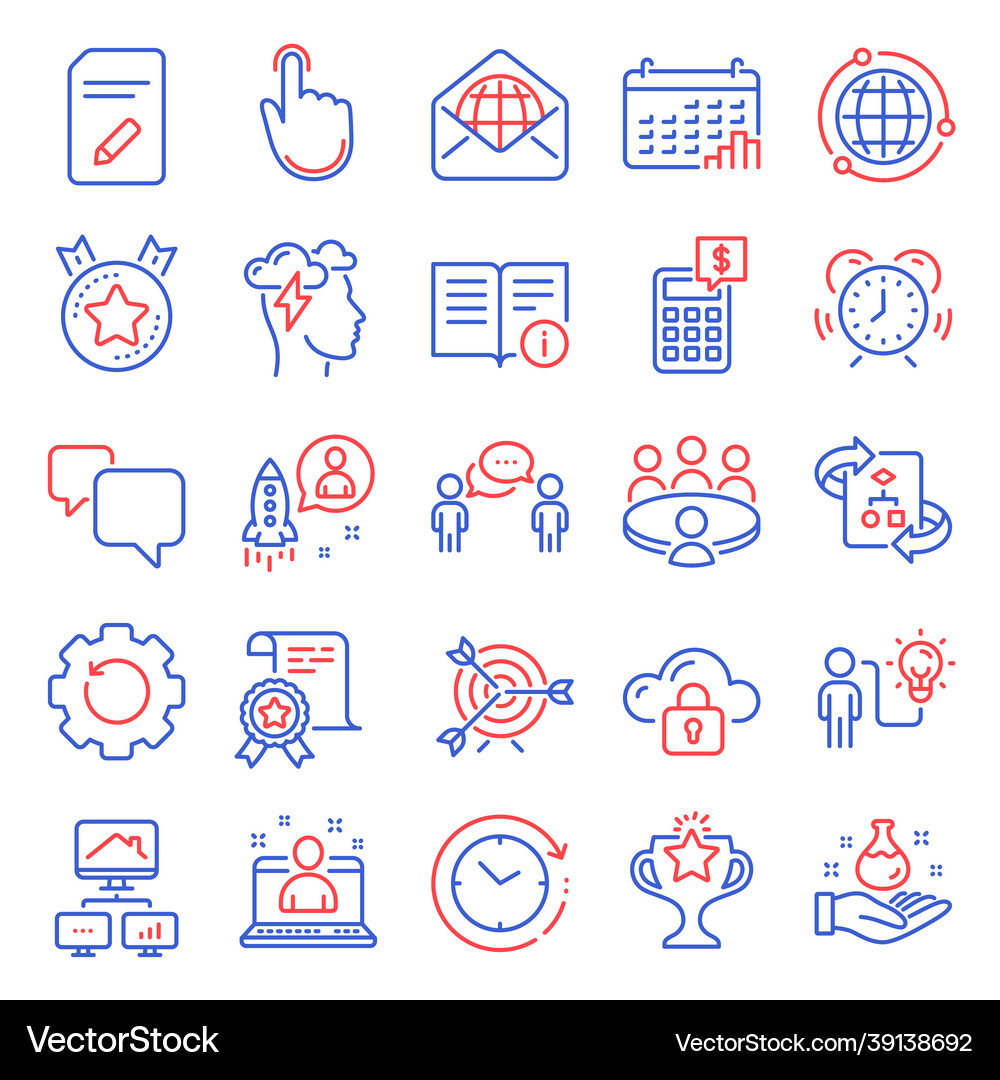 Education icons set included icon as target Vector Image