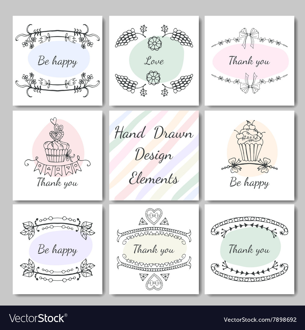 Frames for text hand-drawn Royalty Free Vector Image