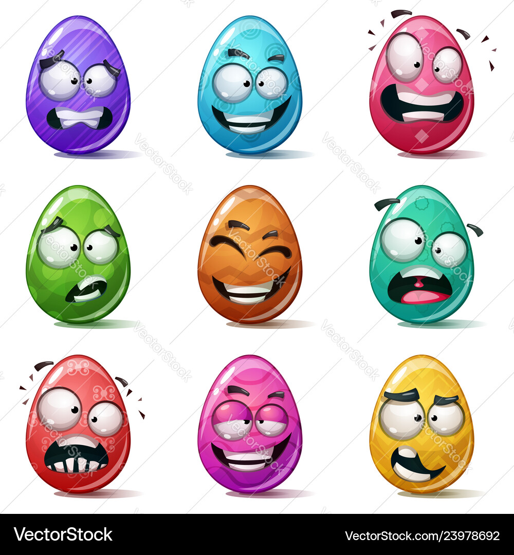 Happy easter set color egg Royalty Free Vector Image
