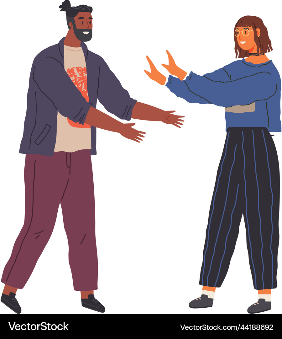 Husband and wife shouting blaming each other Vector Image
