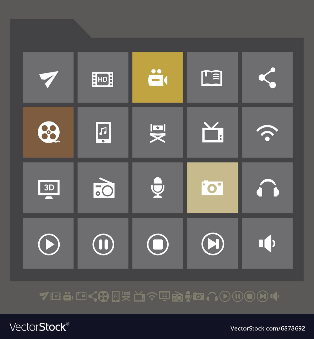 Multimedia icon set Royalty Free Vector Image - VectorStock