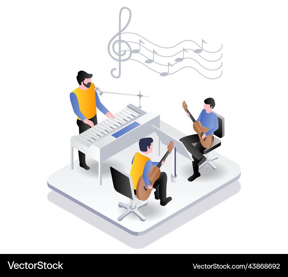 Music teacher and student collaboration Royalty Free Vector