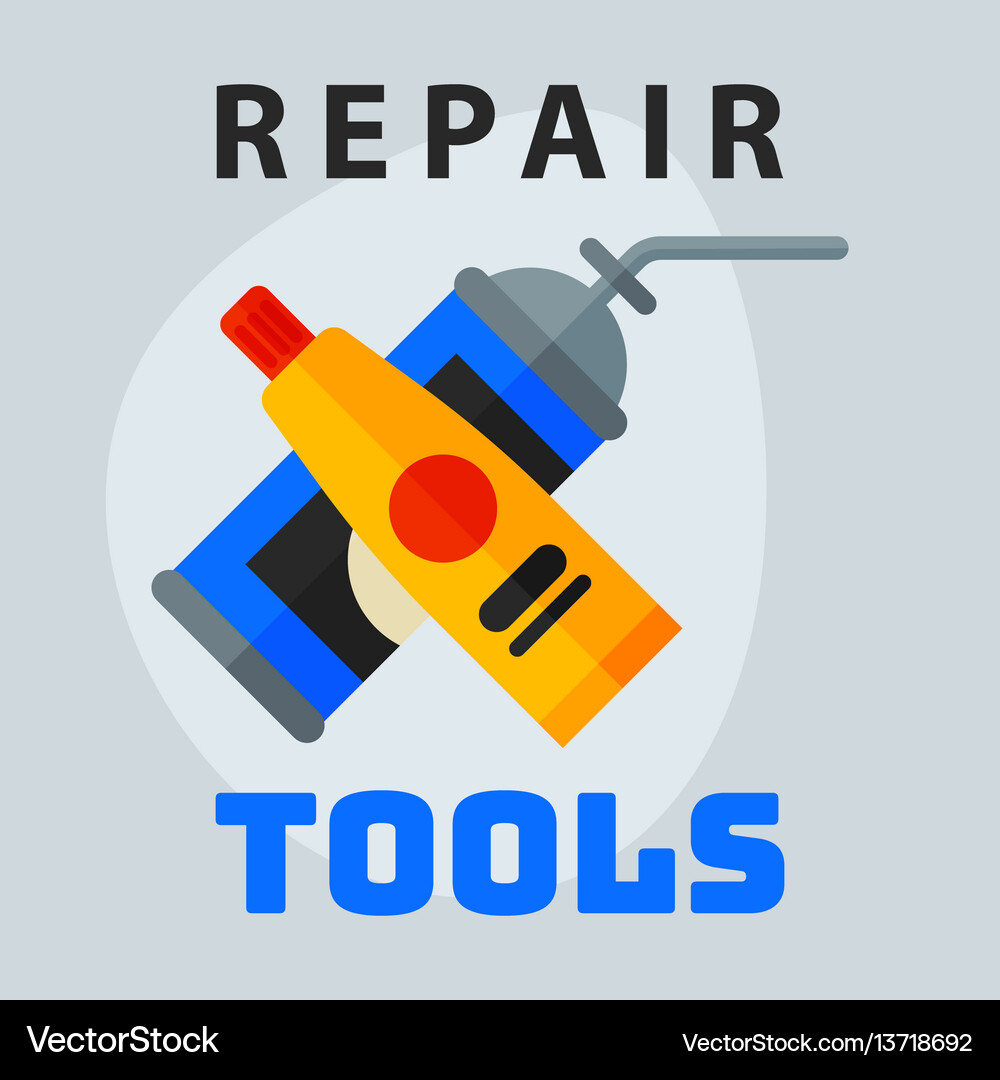 Repair tools adhesive foam icon creative graphic Vector Image